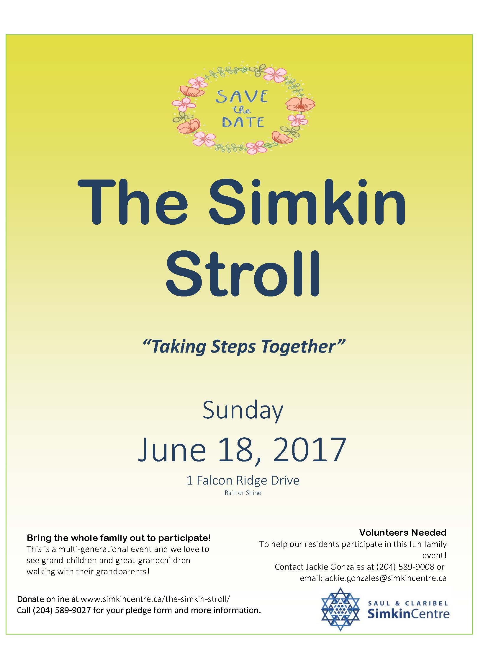 The Saul & Claribel Simkin Centre » Save The Date – Simkin Stroll | The ...